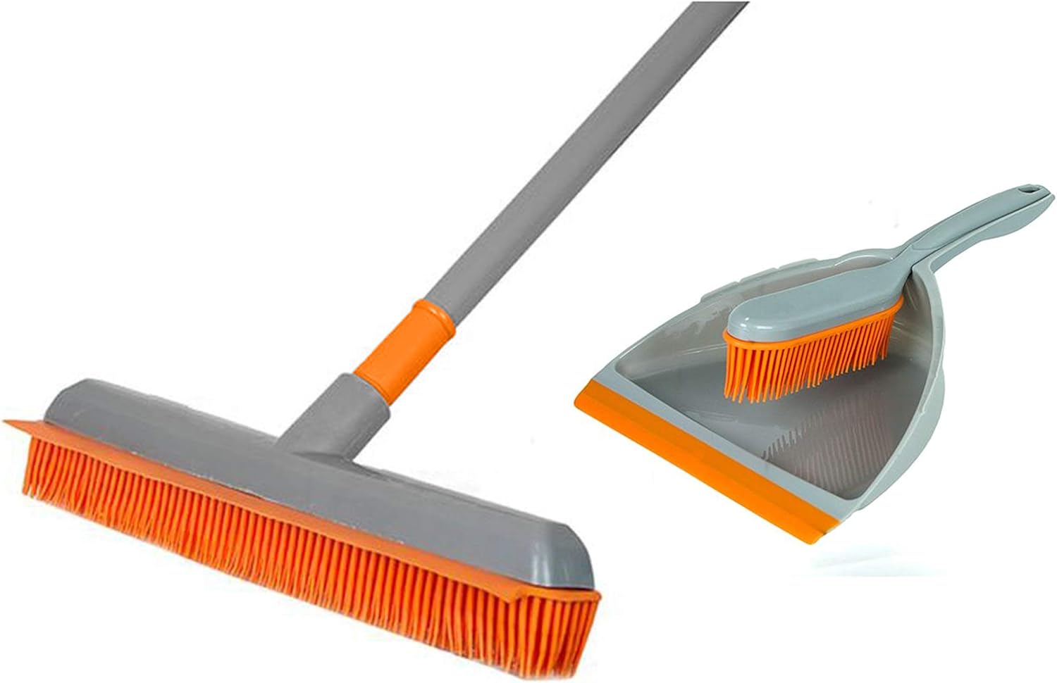 Gravidus 3-teiliges Set: Besen, Handbesen u. Schaufel mit Gummiborsten ...