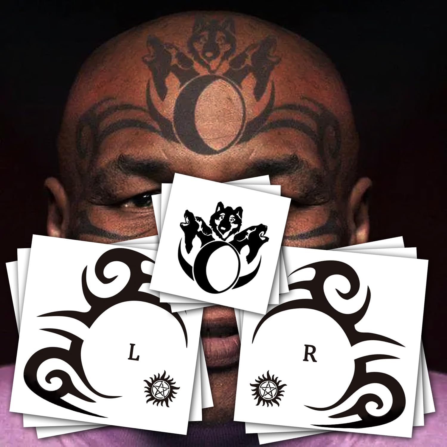 Amazon.com : 9-Sheet Temporary Face Tattoos - Waterproof Halloween ...