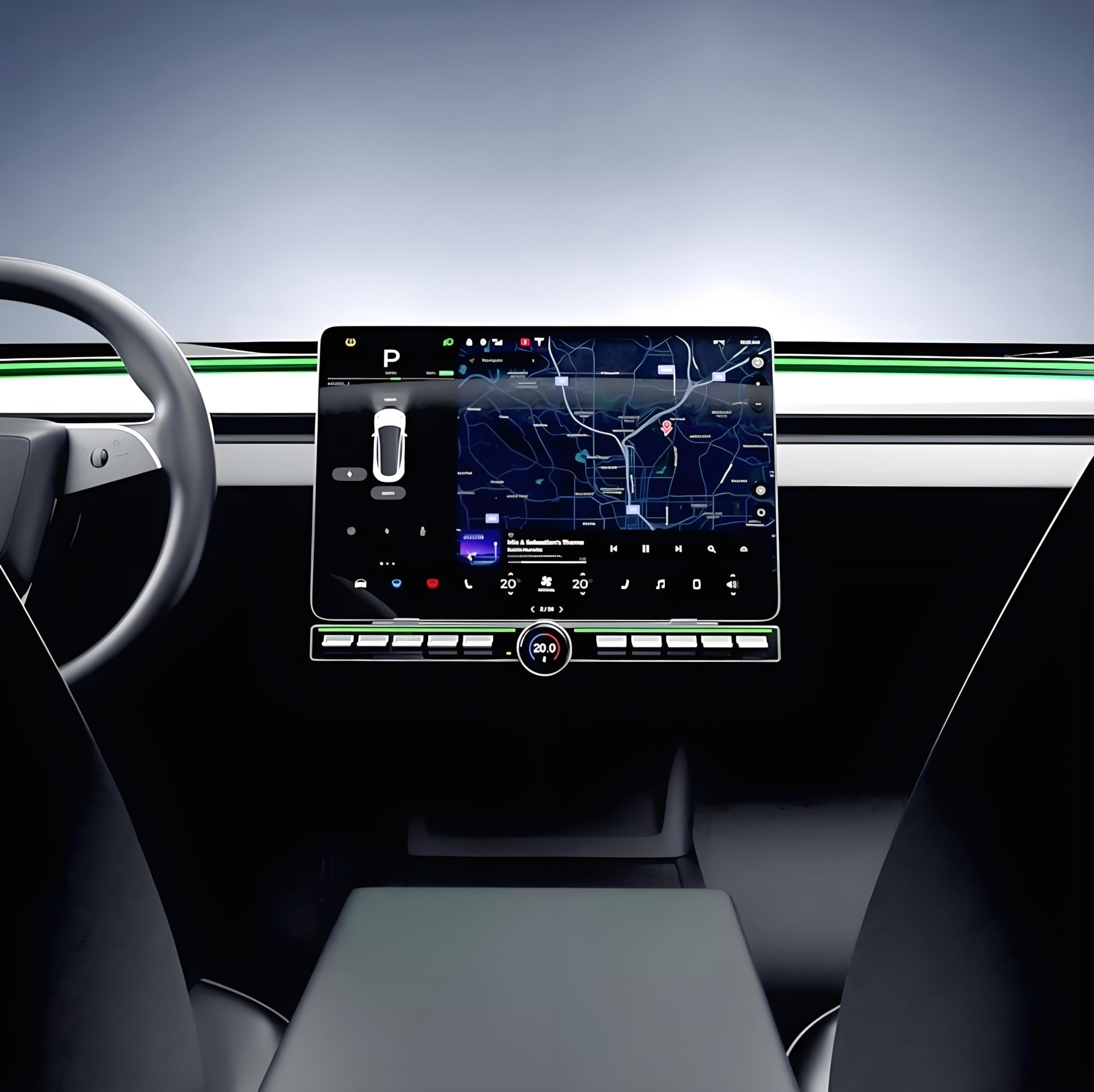 Amazon.com: THEVRSE Under-Screen Physical Buttons with Rotary LCD Knob ...