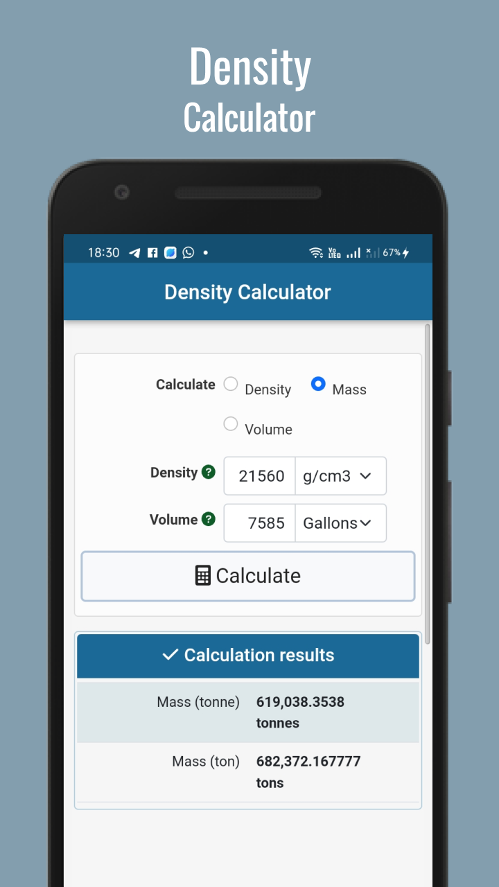 Density Calculator - App on Amazon Appstore