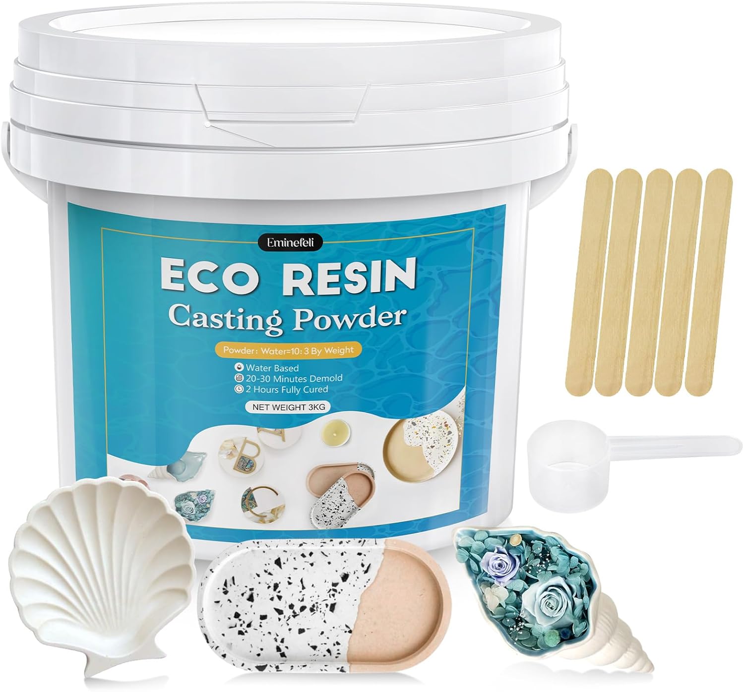 Amazon.com: Resin Casting Powder 3000g, Fast Curing Eco Resin Casting ...