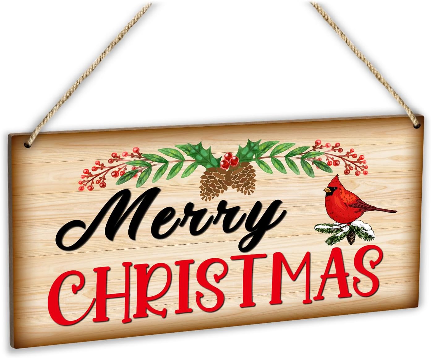 Amazon.com: Christmas Wooden Hanging Sign, Home Red Cardinal Wood Sign ...