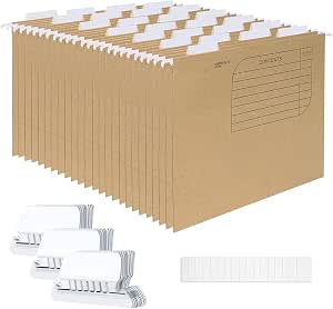 Srvnpioy A4 Suspension Files with Tabs and Card Inserts for Filing ...