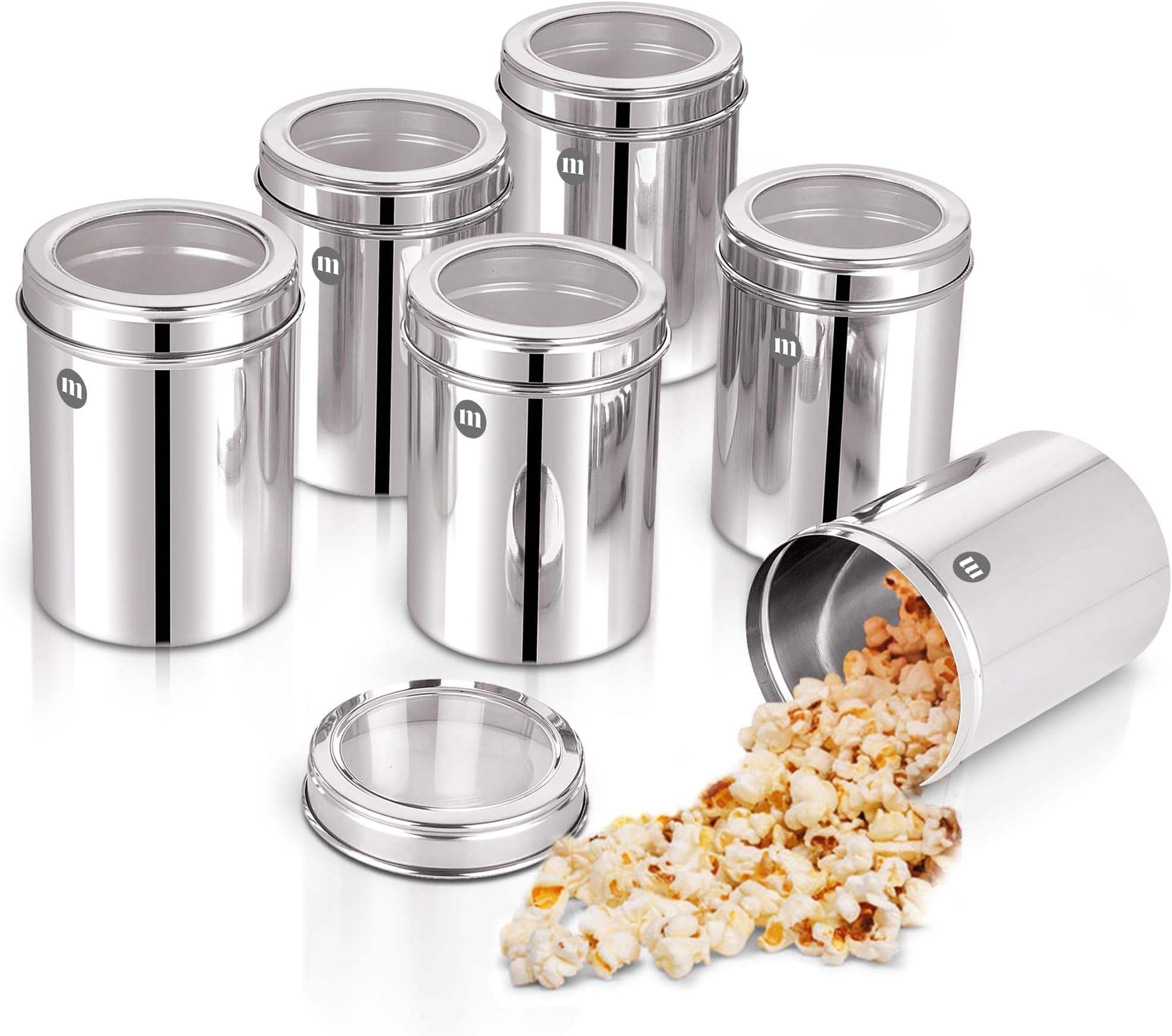 Opullo Stainless Steel See Through Containers for Kitchen | Mirror ...