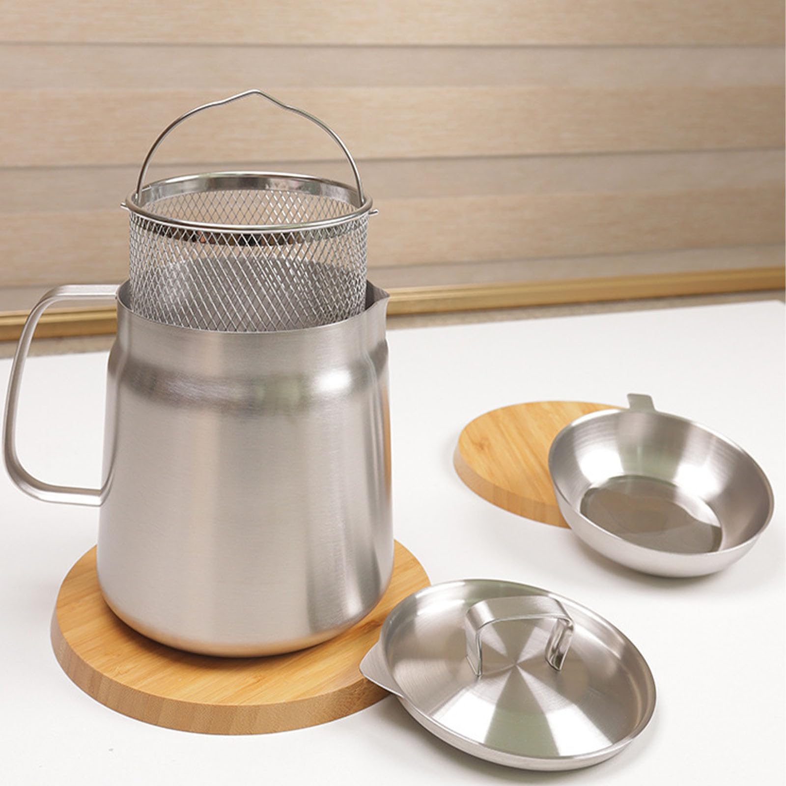 Fat Separator Stainless Steel Pot,304 Stainless Steel Large Oil Filter