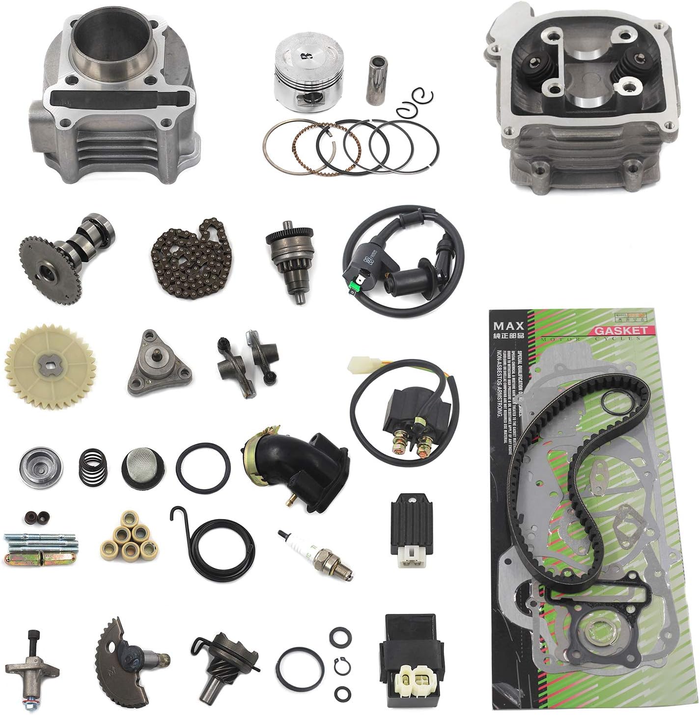 Amazon.com: GY6 Cylinder Rebuild Kits Trkimal 47mm 80cc Big Bore ...