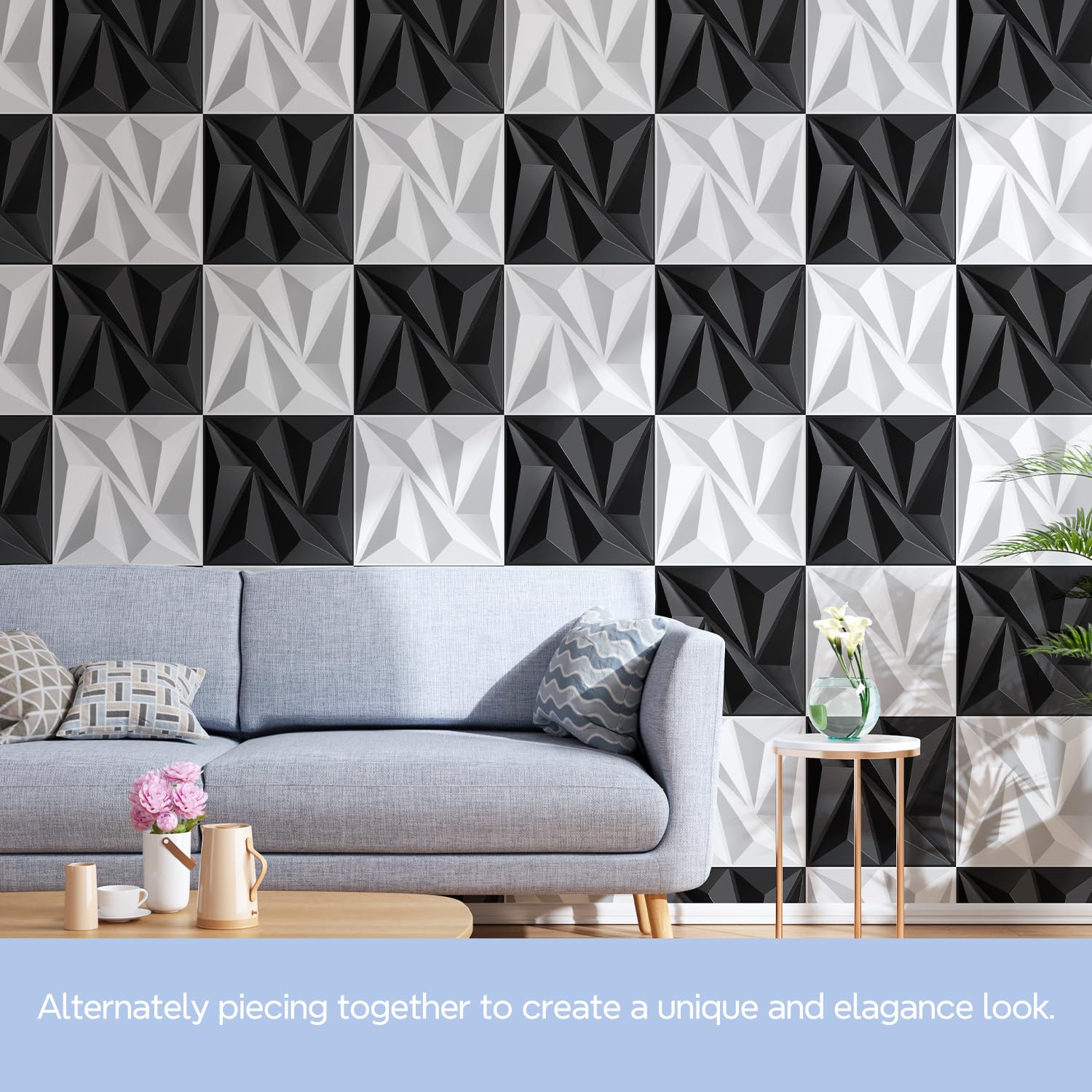 Snapklik.com : 3D Wall Panels For Interior Wall Decor, Black Diamond ...