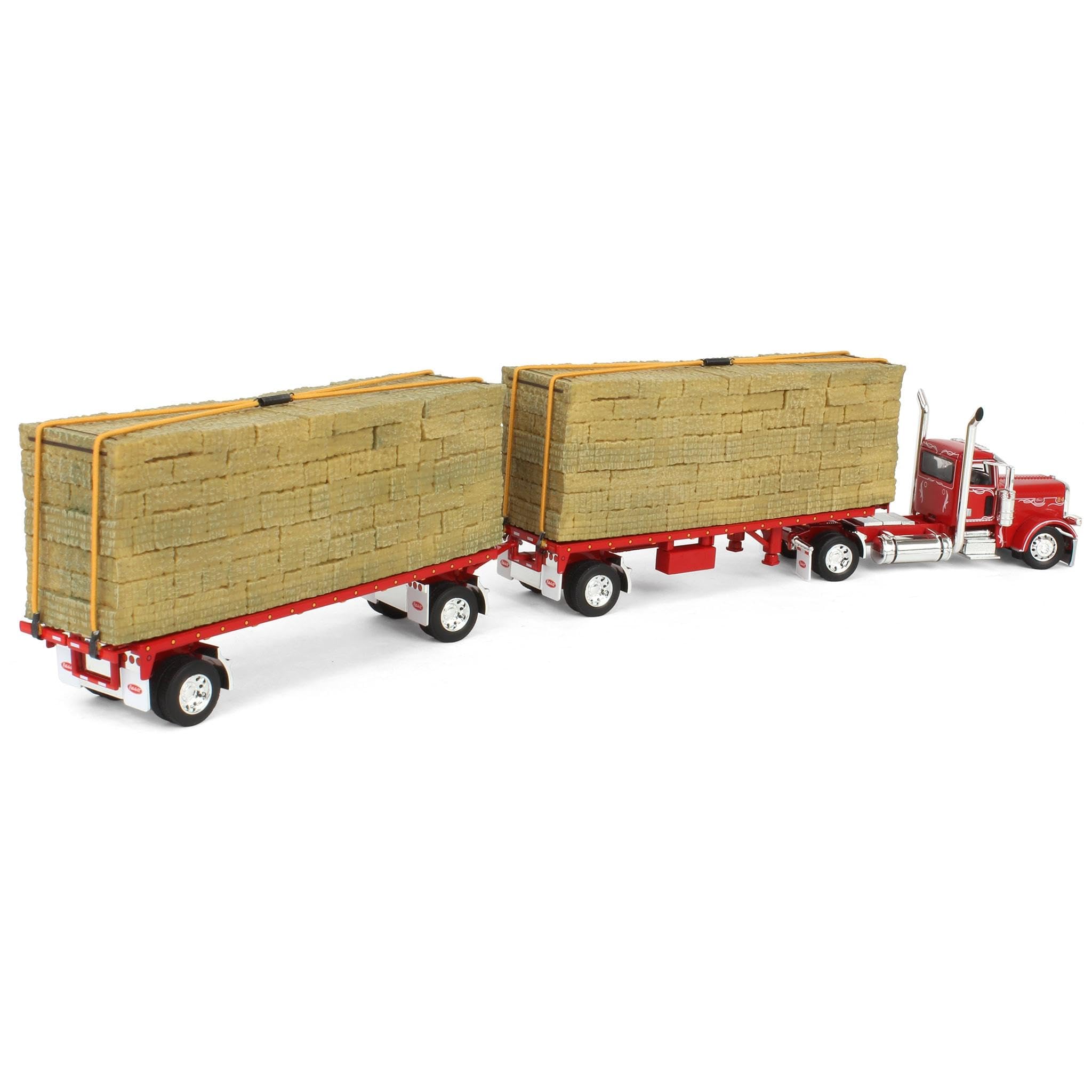 Snapklik.com : 1/64 Viper Red Peterbilt 389 28.5ft Utility Dual Hay ...