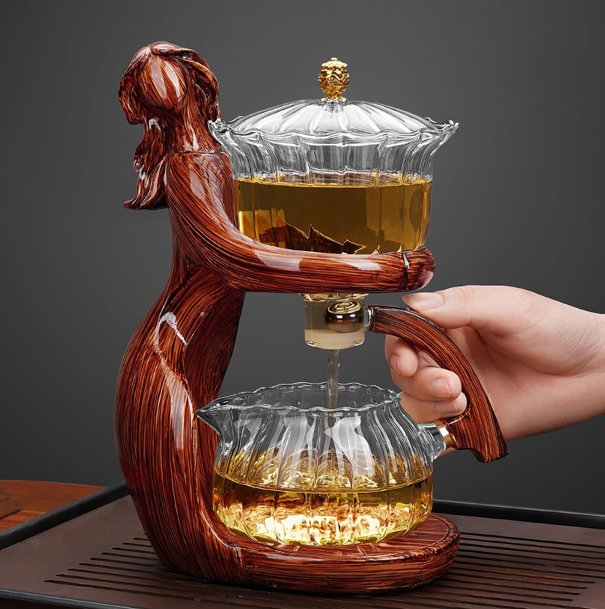 Amazon.com | CUNHUY Lazy Kungfu Drip TeaPot, Heat Resistant Tea Set ...