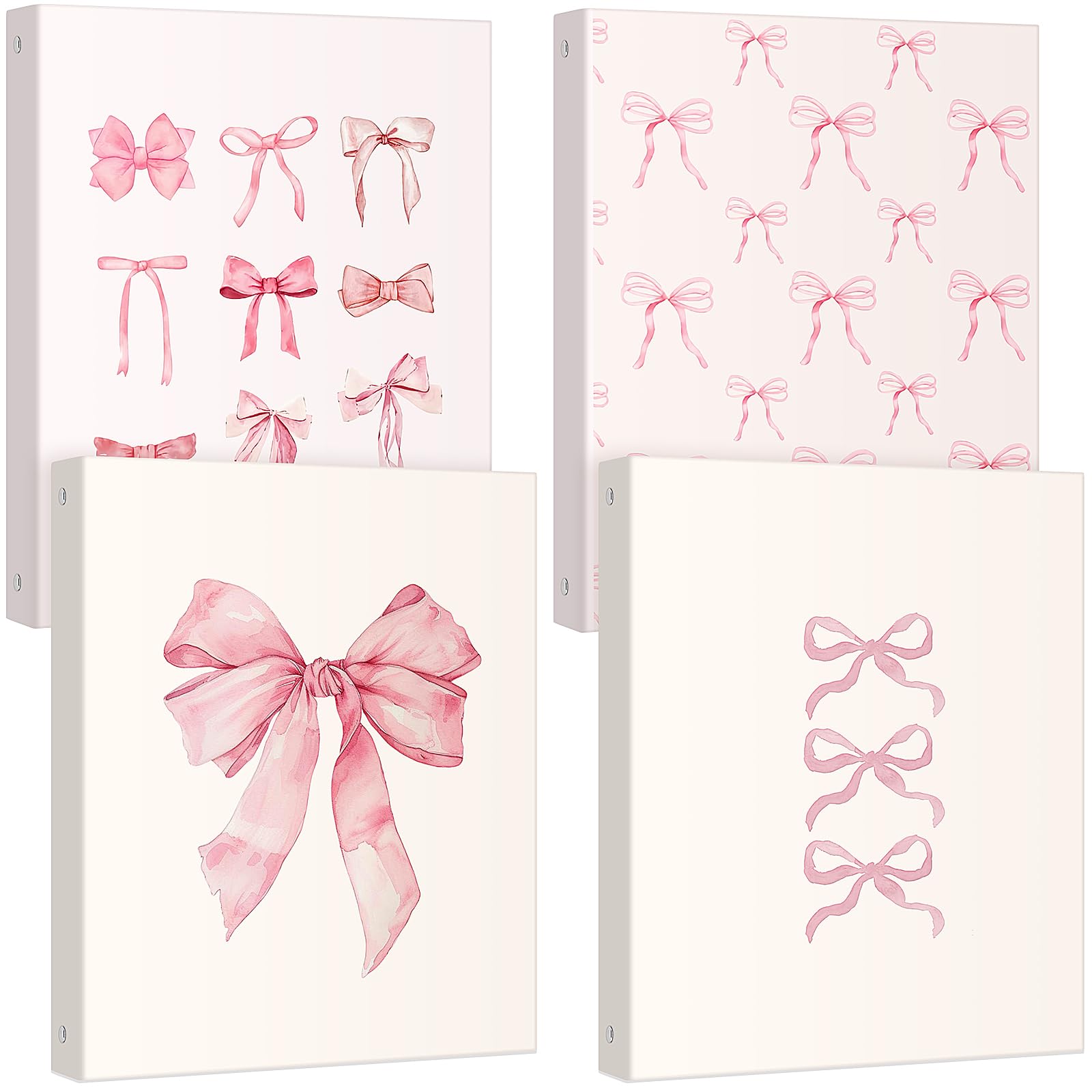 Snapklik.com : ReliThick 4 Pcs Letter Size Cute Bow 3 Ring Binder, 1 ...