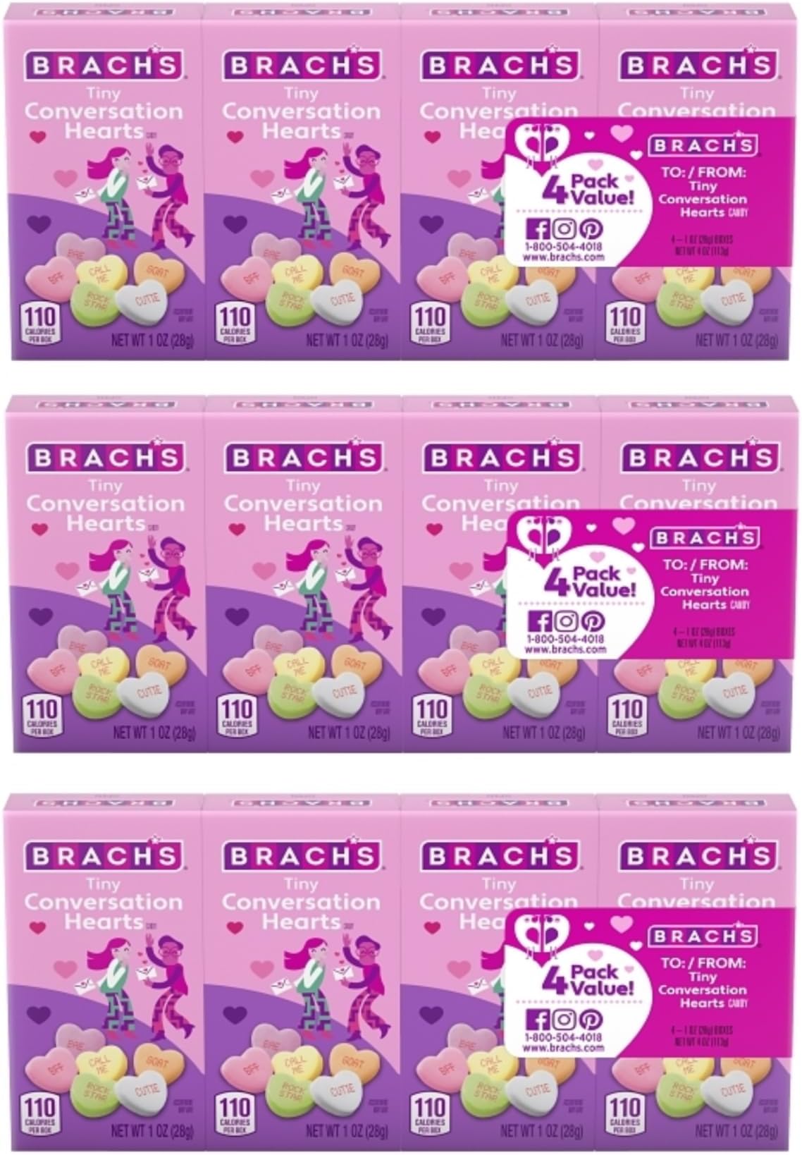 Amazon.com : Brach’s Tiny Conversation Hearts Value Pack, "To/From ...