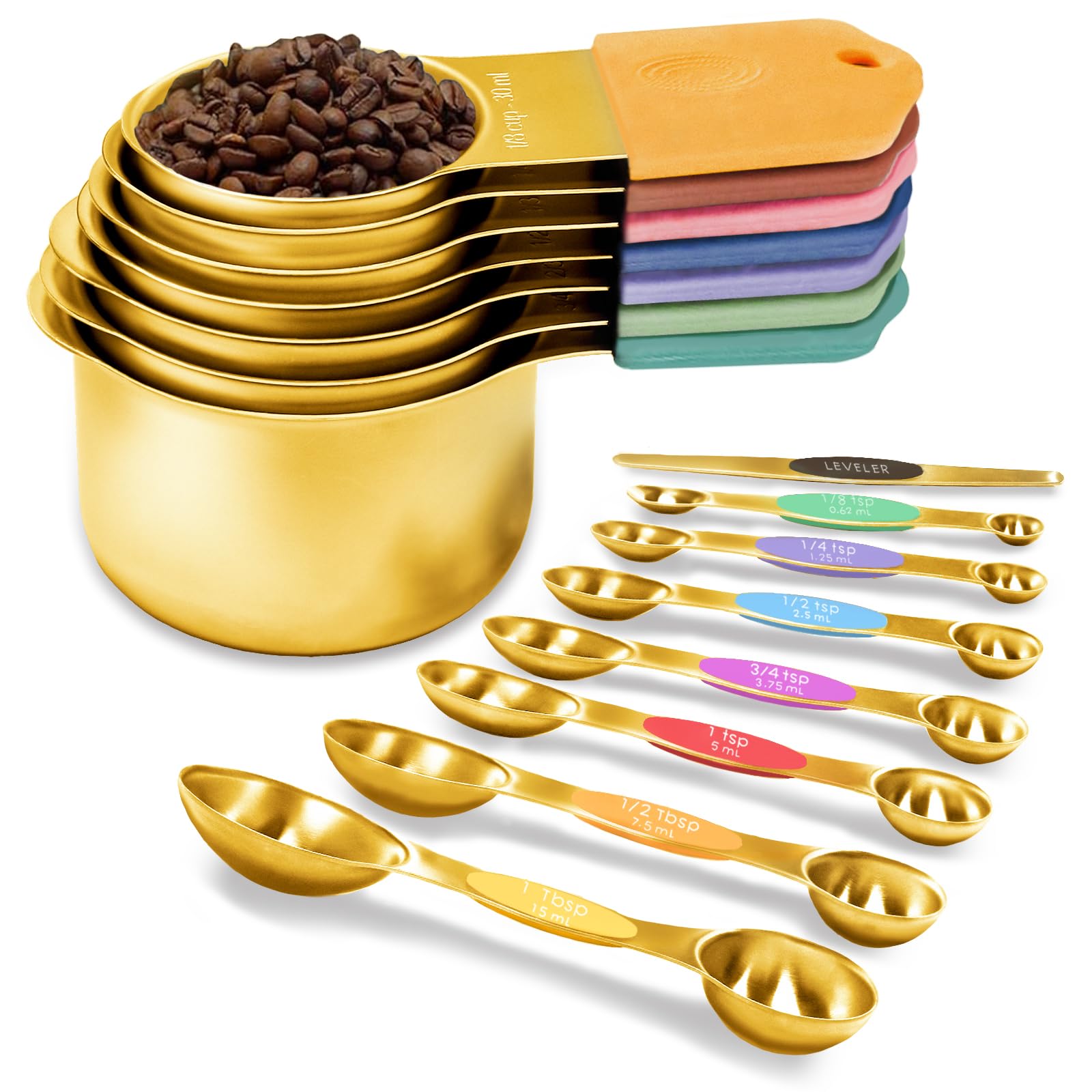 Amazon.com: Magnetic Measuring Cups and Spoons Set, Including 7 ...