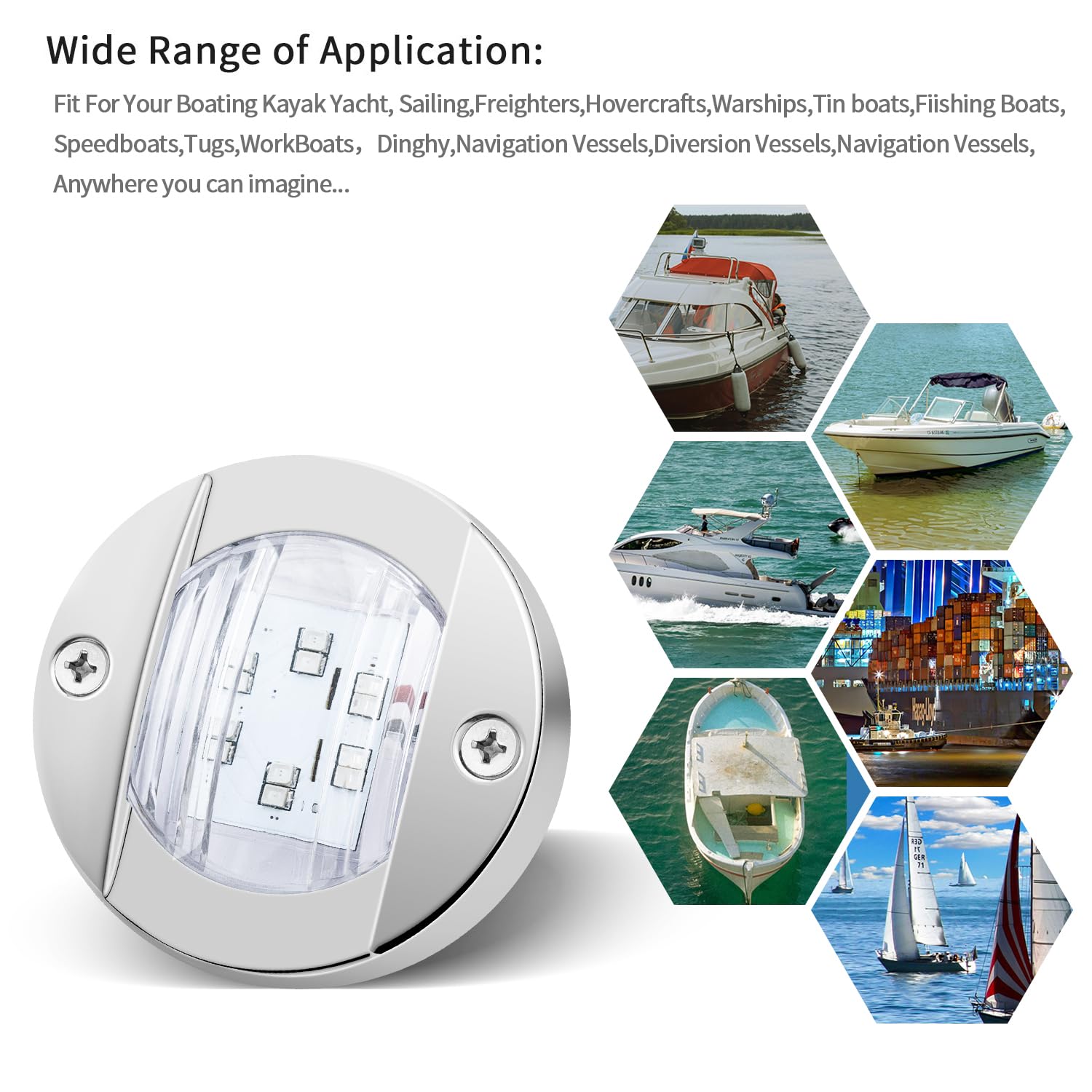Snapklik.com : 6 Pcs Marine Boat LED Cabin Deck Courtesy Light Stern ...