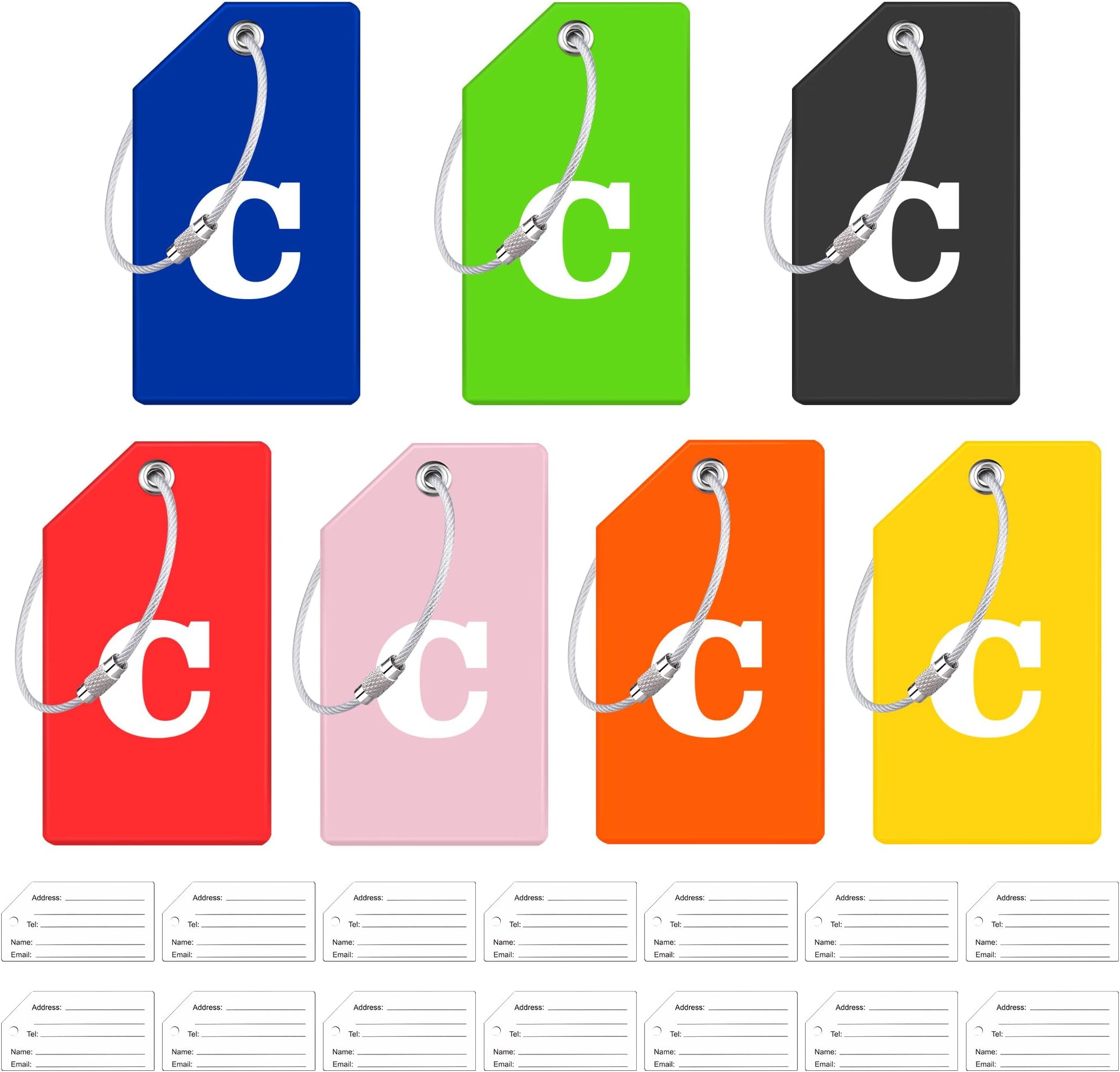Amazon.com: 6 x Colourful Retro Luggage Tags for Suitcases Easy ...