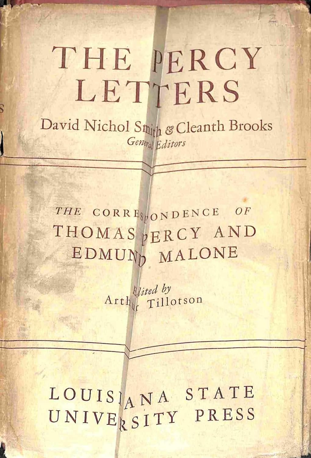 THE PERCY LETTERS: Arthur Tillotson (Editor): Amazon.com: Books