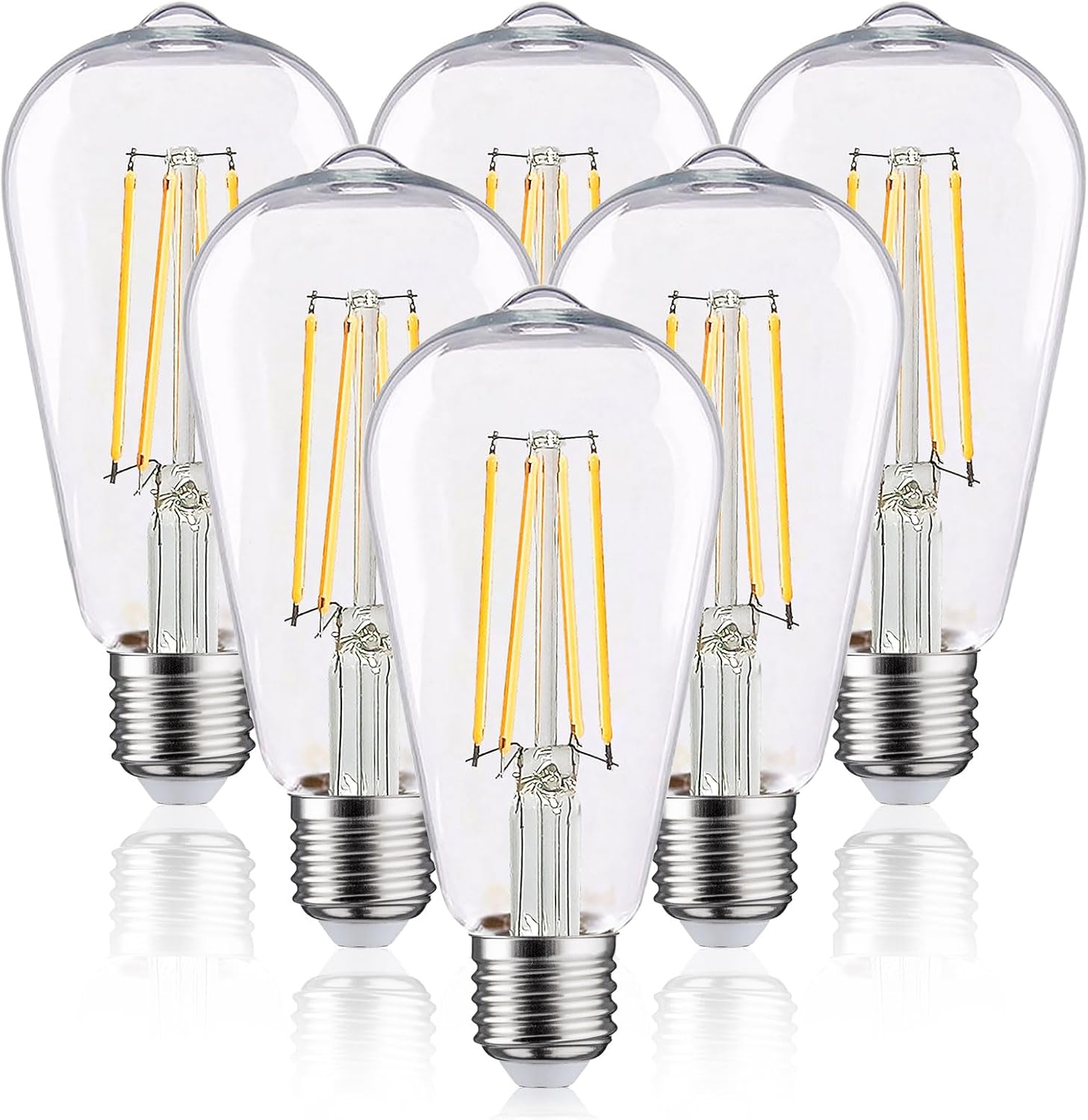 Sparkling ST19 Vintage LED Light Bulb, ST58 Transparent Glass Antique ...