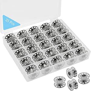 Amazon.com: YEQIN 25 Pcs Metal Bobbins for Sewing Machine with Storage ...