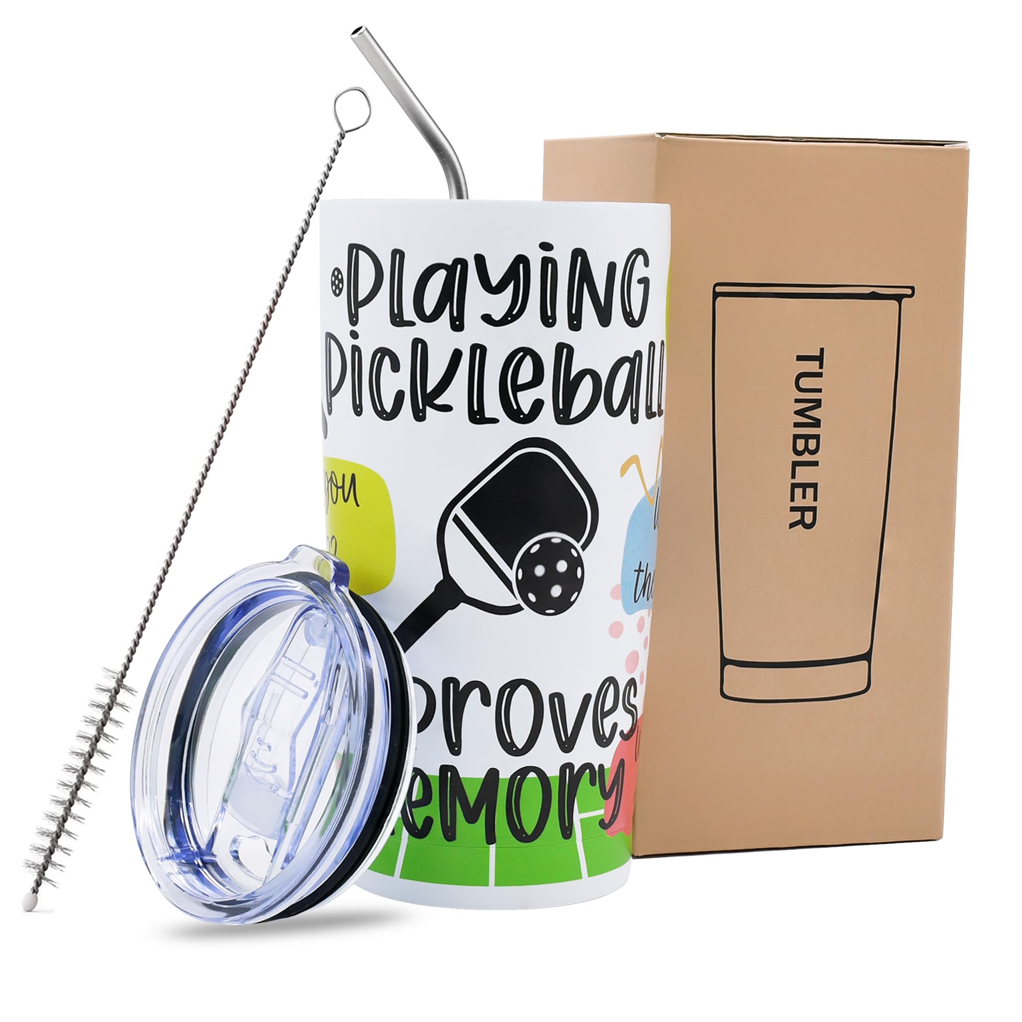Amazon.com | MINYJHZ Pickleball Tumbler 20 oz, Funny Pickleball Gifts ...