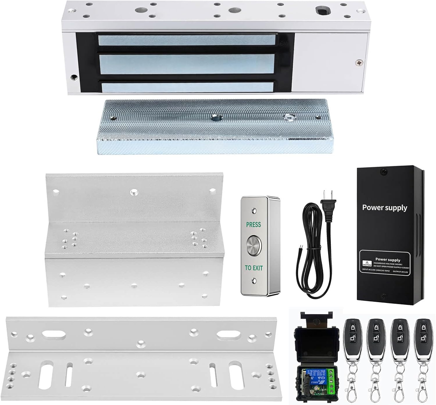 Amazon.com: Door Access Control System 1200lbs Magnetic Lock Kit with ...