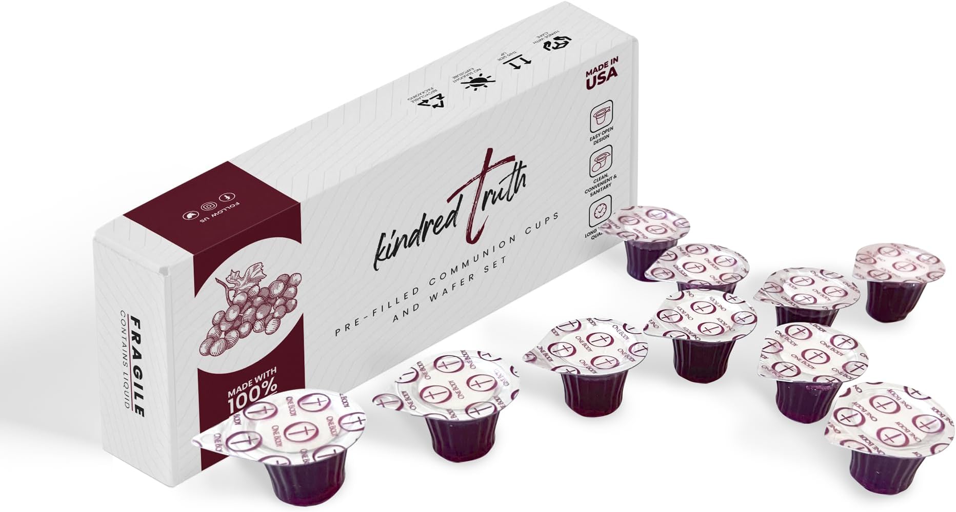 Amazon.com: 25 Easy Open Prefilled Communion Cups and Wafer Set With ...