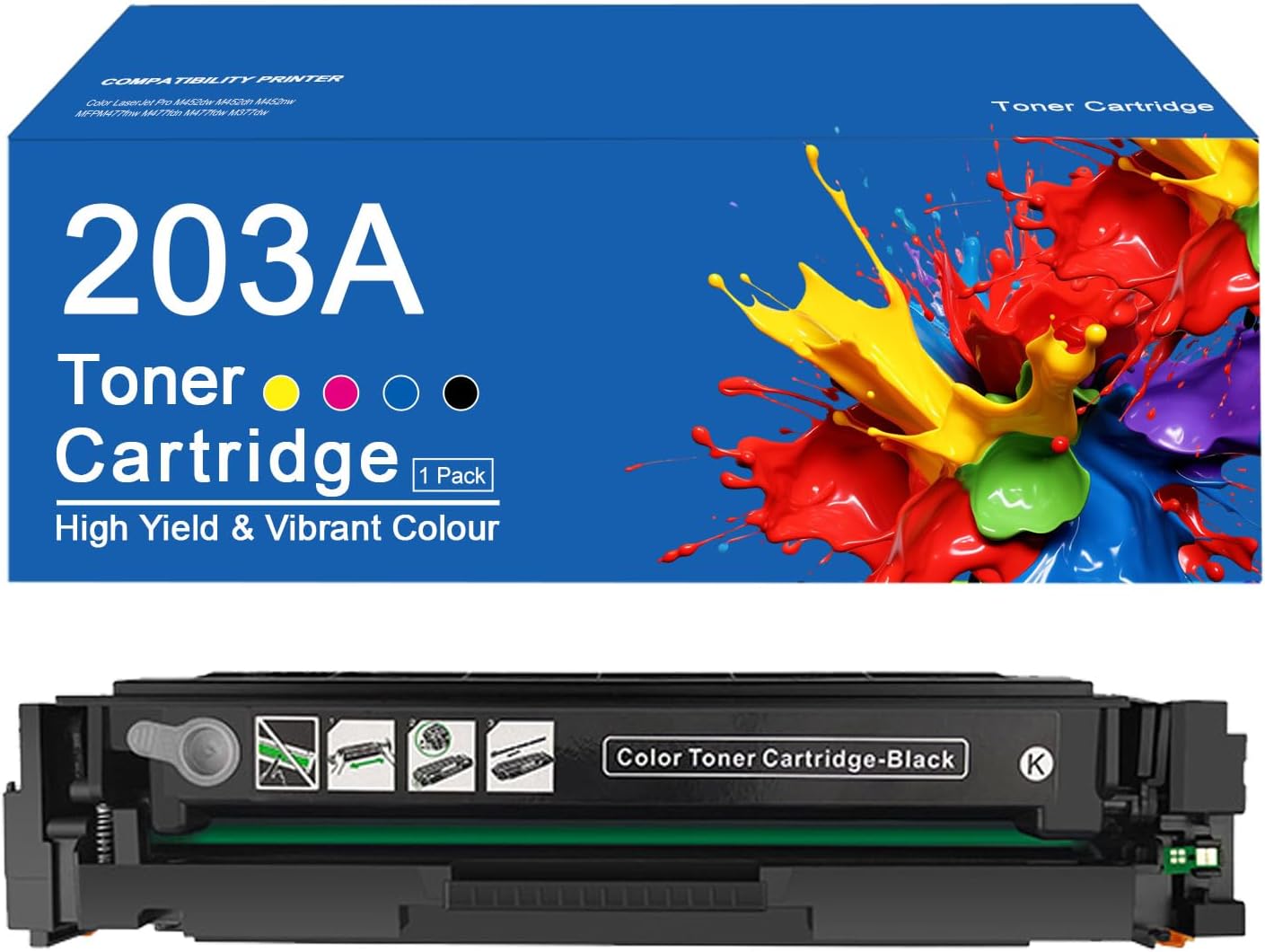 Amazon.com: 203A Toner Cartridges CF540A CF541A CF542A CF543A High ...