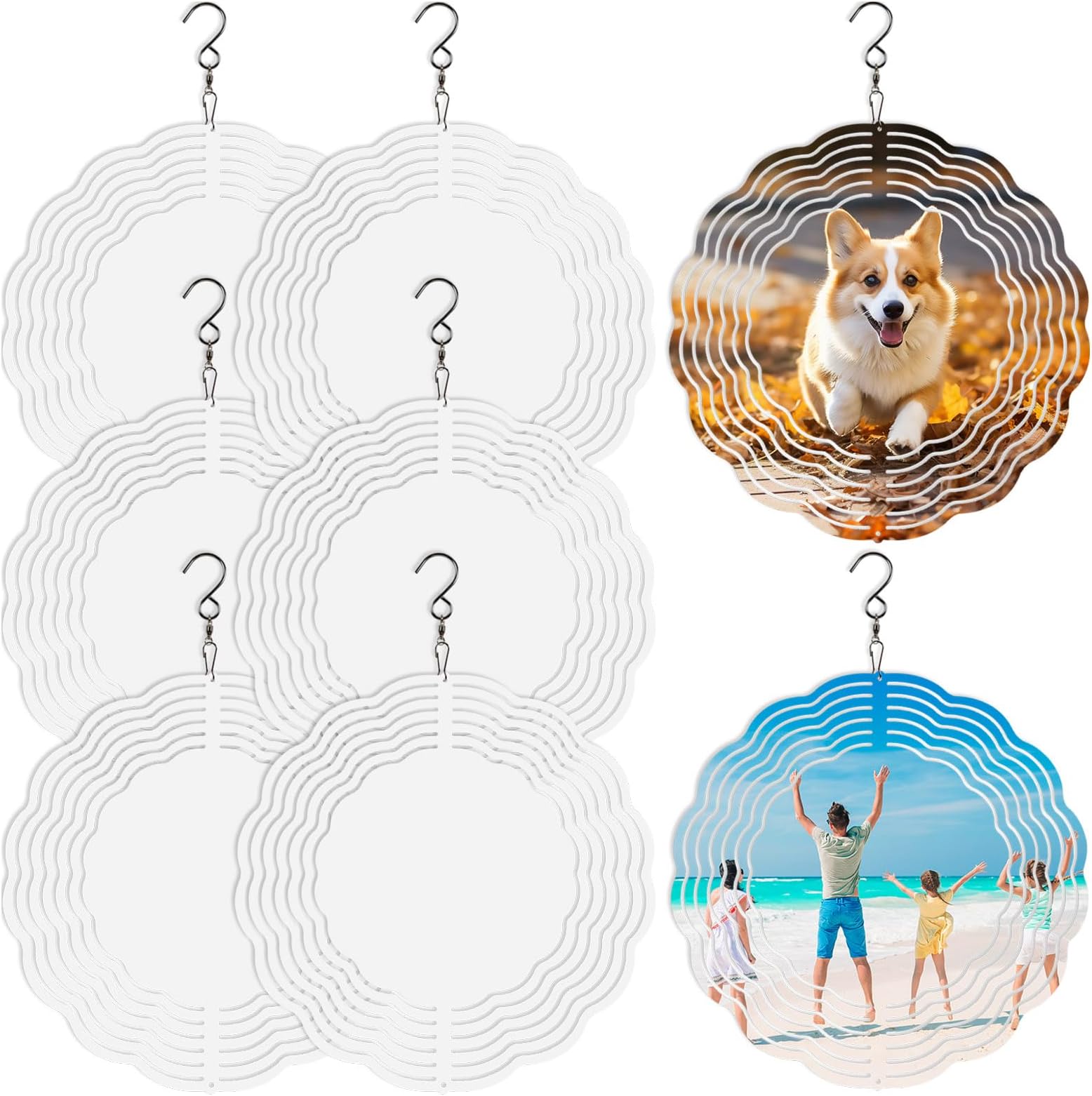 Amazon.com: 10 Pack Sublimation Wind Spinner Blanks 8 Inch Bulk Metal ...