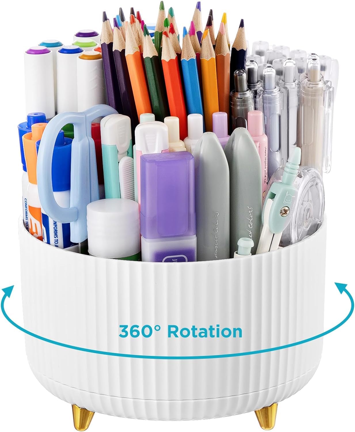 Arimilk Pen organizer for desk,360 Degree Rotating Desk Organizer ...
