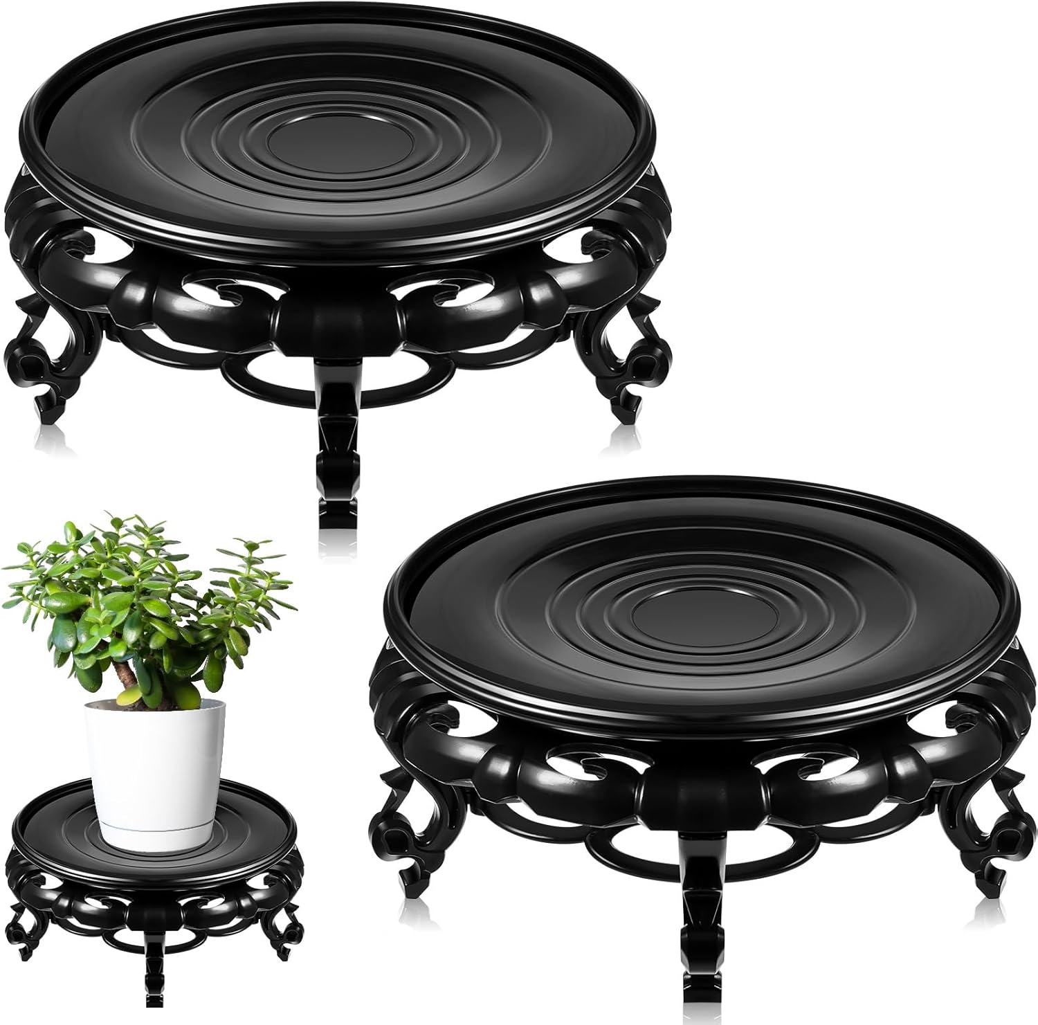 Amazon.com : Geetery 2 Pcs Resin Oriental Style Plant Stand 8 Inch ...