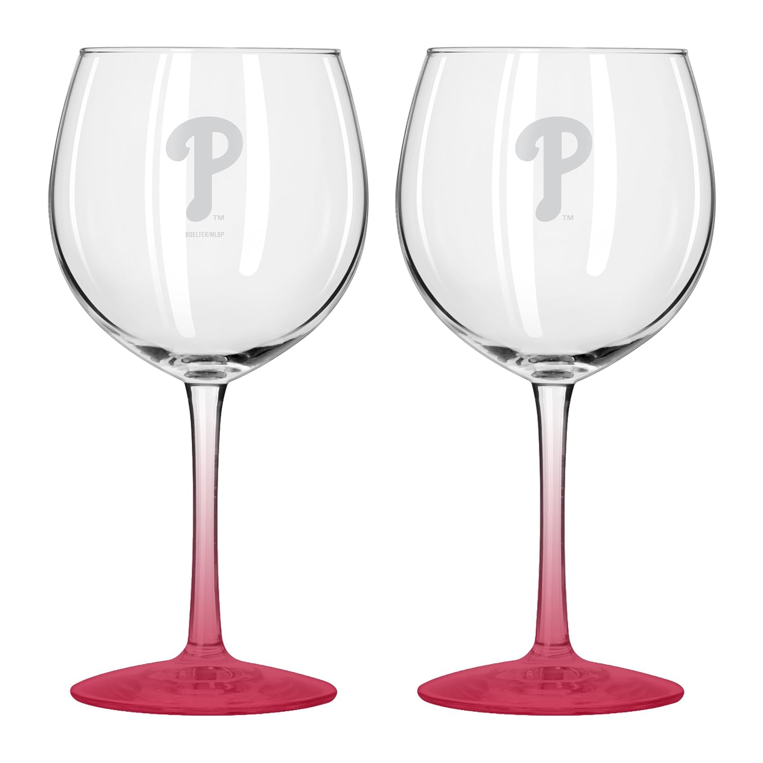 MLB Philadelphia Phillies Satin Etch Balloon Wine Glass, 20-Ounce, 2 ...