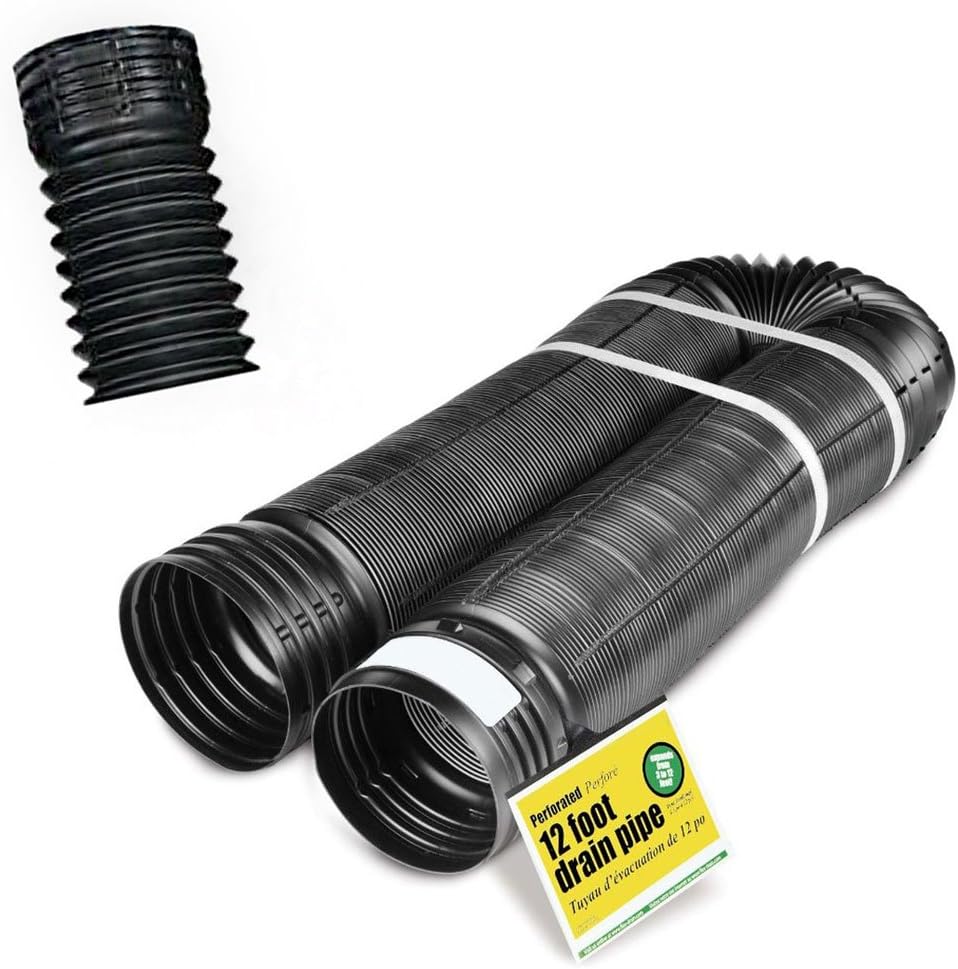 Flex-Drain 51710 Flexible/Expandable Solid Drainage Pipe, 3.37in ...
