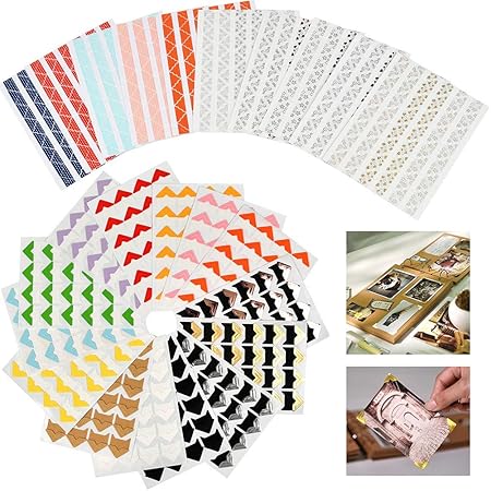 Amazon.de: Selbstklebende Papier Aufkleber, 1438 Stück Foto-Ecken ...
