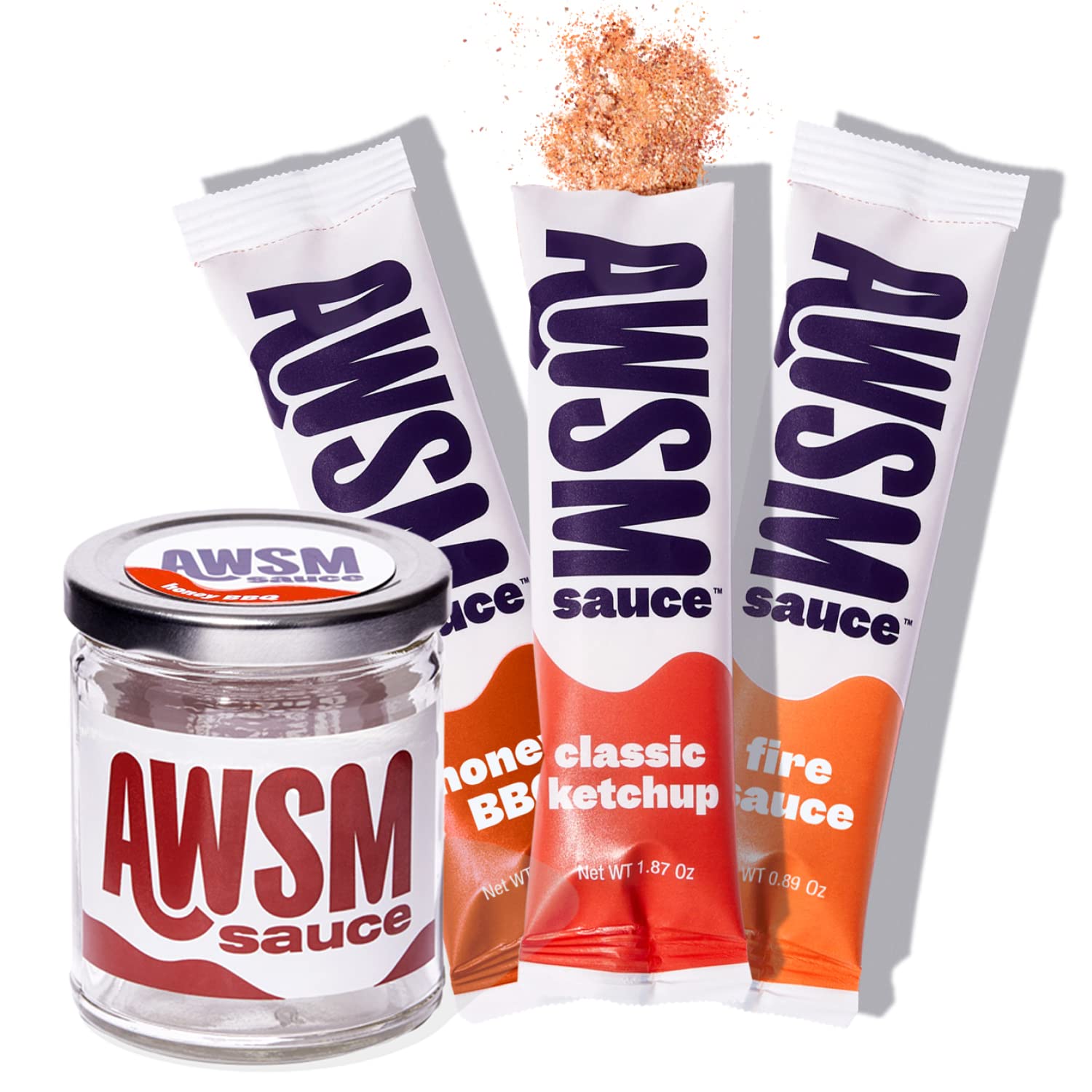 Amazon.com : AWSM Sauce Variety Start Kit (1 Jar & 3 Sauce Packets ...