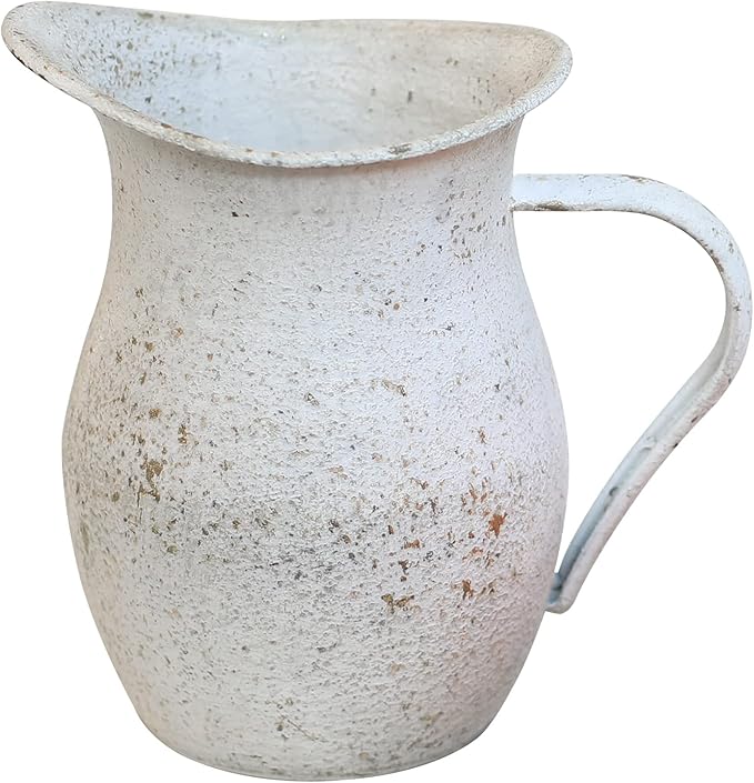 BIG FORTUNE Rustic Vase Vintage Metal Flower Vase Milk Jug Vase Small ...