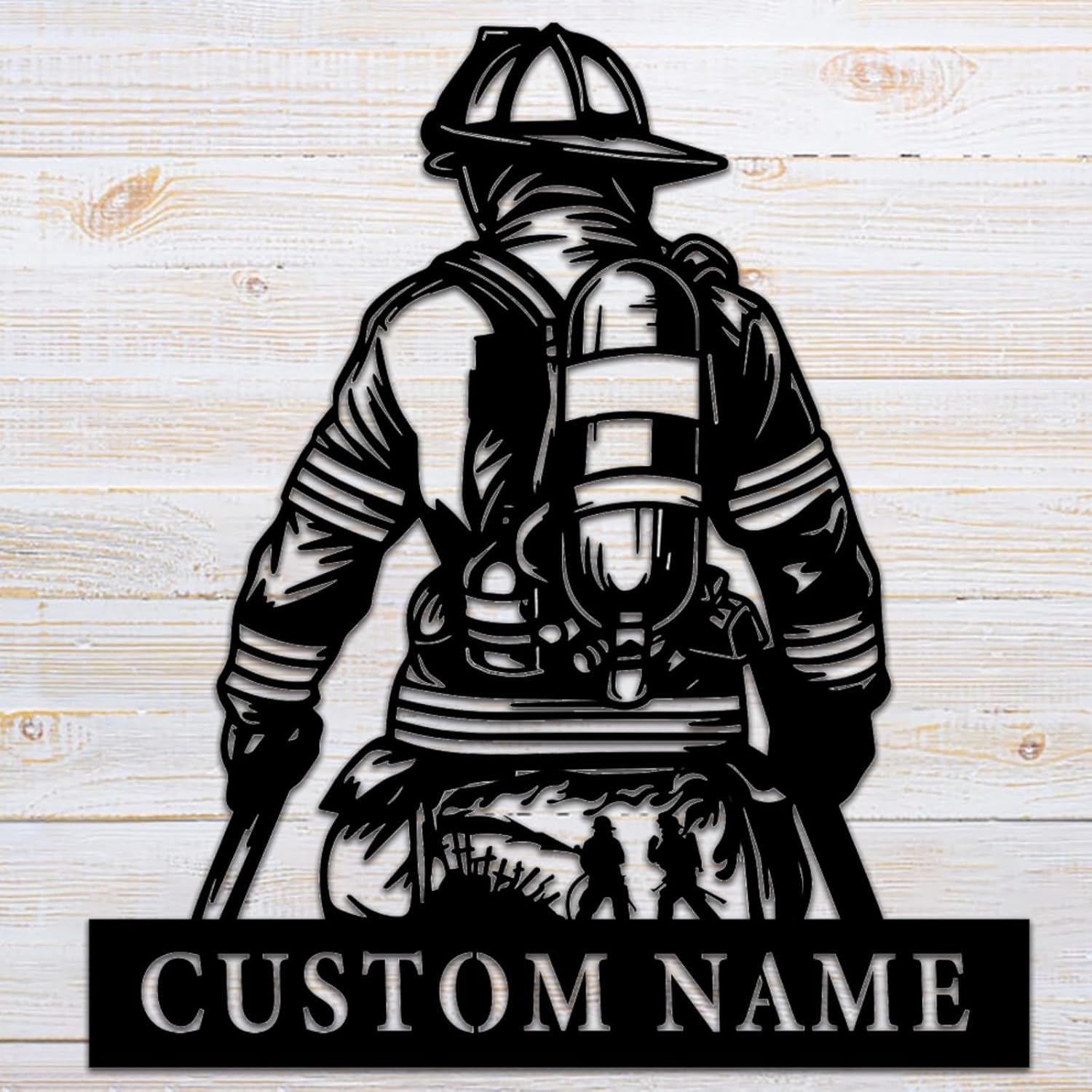 Amazon.com: Custom Firefighter Sign - Personalized metal wall art ...
