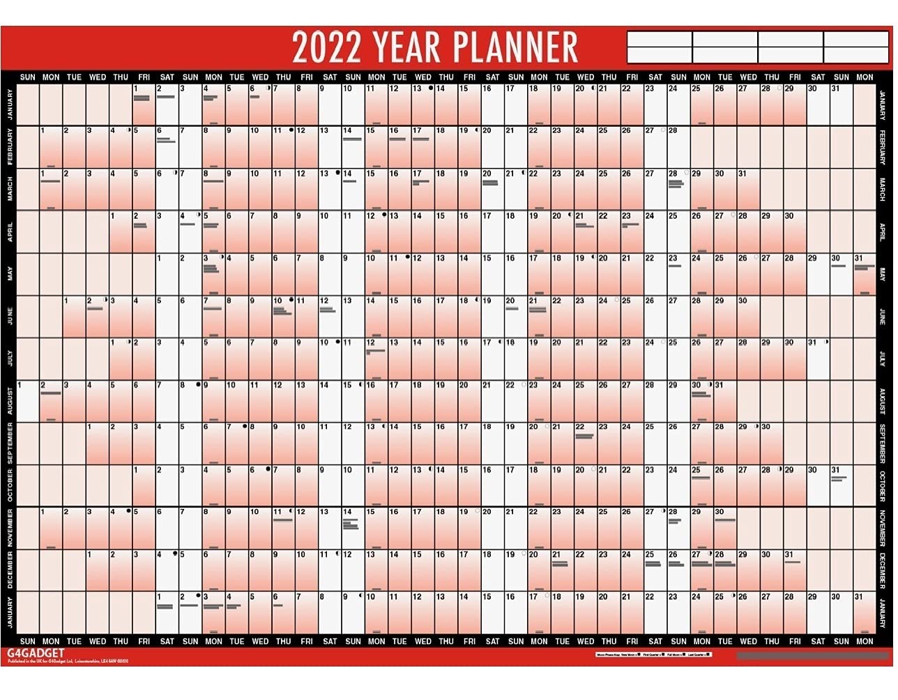 Buy Year Planner 2023 85cm X 58cm Laminated Wall Calendar With Dry Wipe 