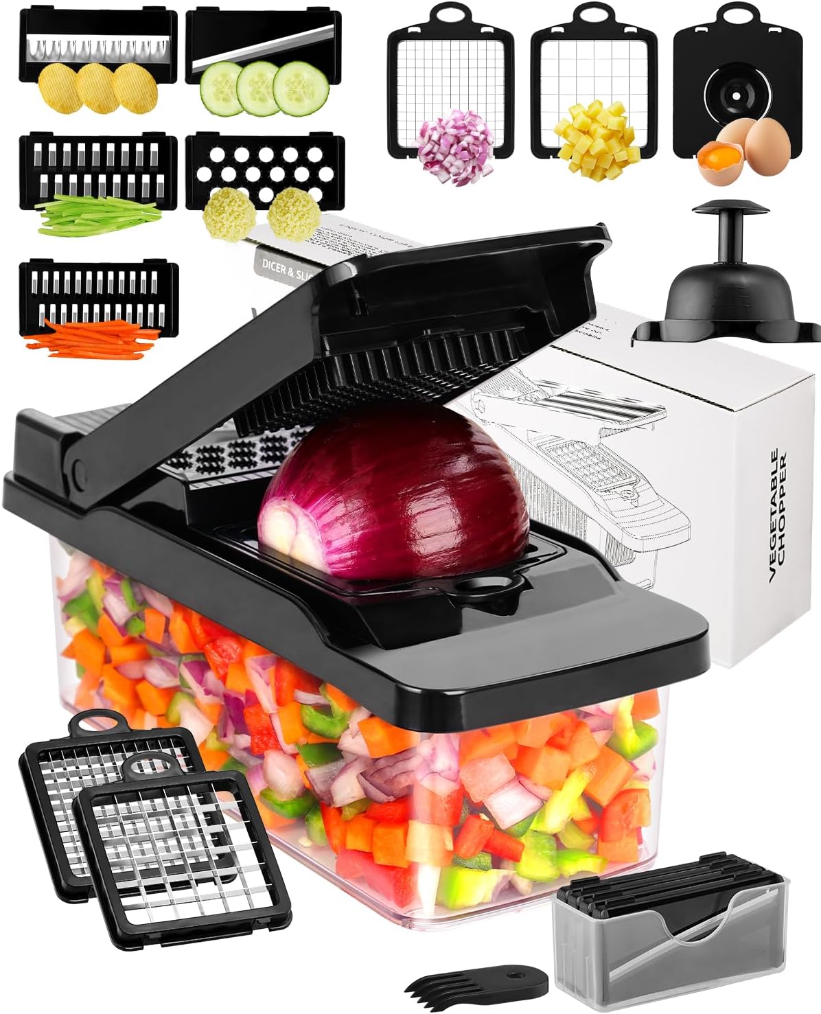 Amazon.com: Vegetable Chopper Spiralizer Mandoline Onion Slicer ...