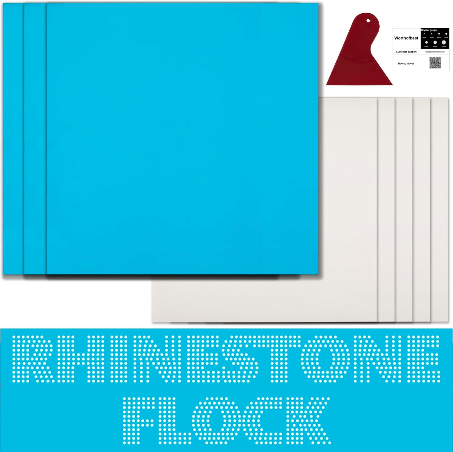 Amazon.com: Rhinestone Flock Sticky Template Material for Hotfix Rhinestones, 12"x12" 30x30cm 3 ...