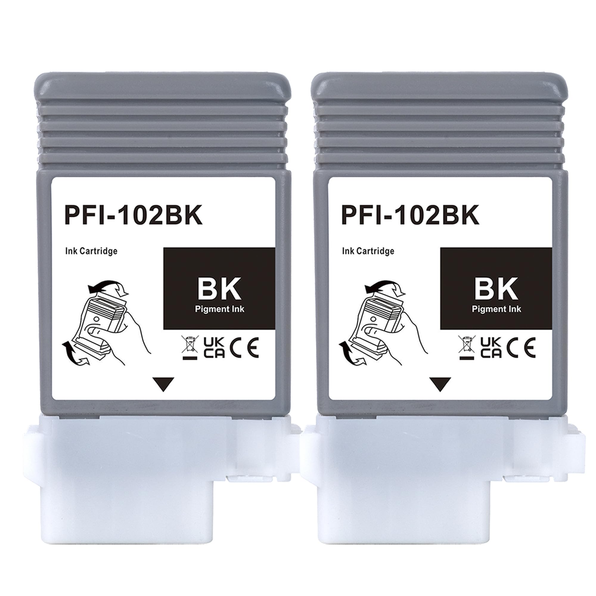 Amazon.co.jp: LCL Canon用 PFI-102 PFI-102BK 顔料 （2パック ブラック） 互換インクカートリッジ ...
