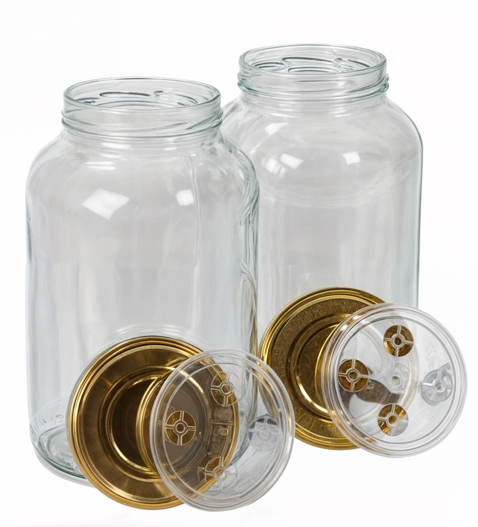 myFERMENTS Fermentation Jars – 4.25L Large Mason Glass Jars with Lids ...