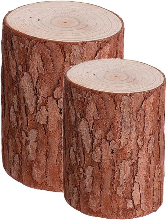 Amazon.com: jojofuny 2pcs Mini Tree Stump Decor, Synthetic Wood Stump ...
