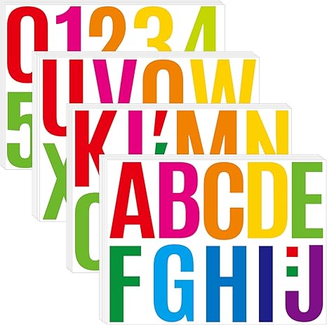 Amazon.com: 20 Sheets Alphabet Stickers 4 in Letter and Numbers ...