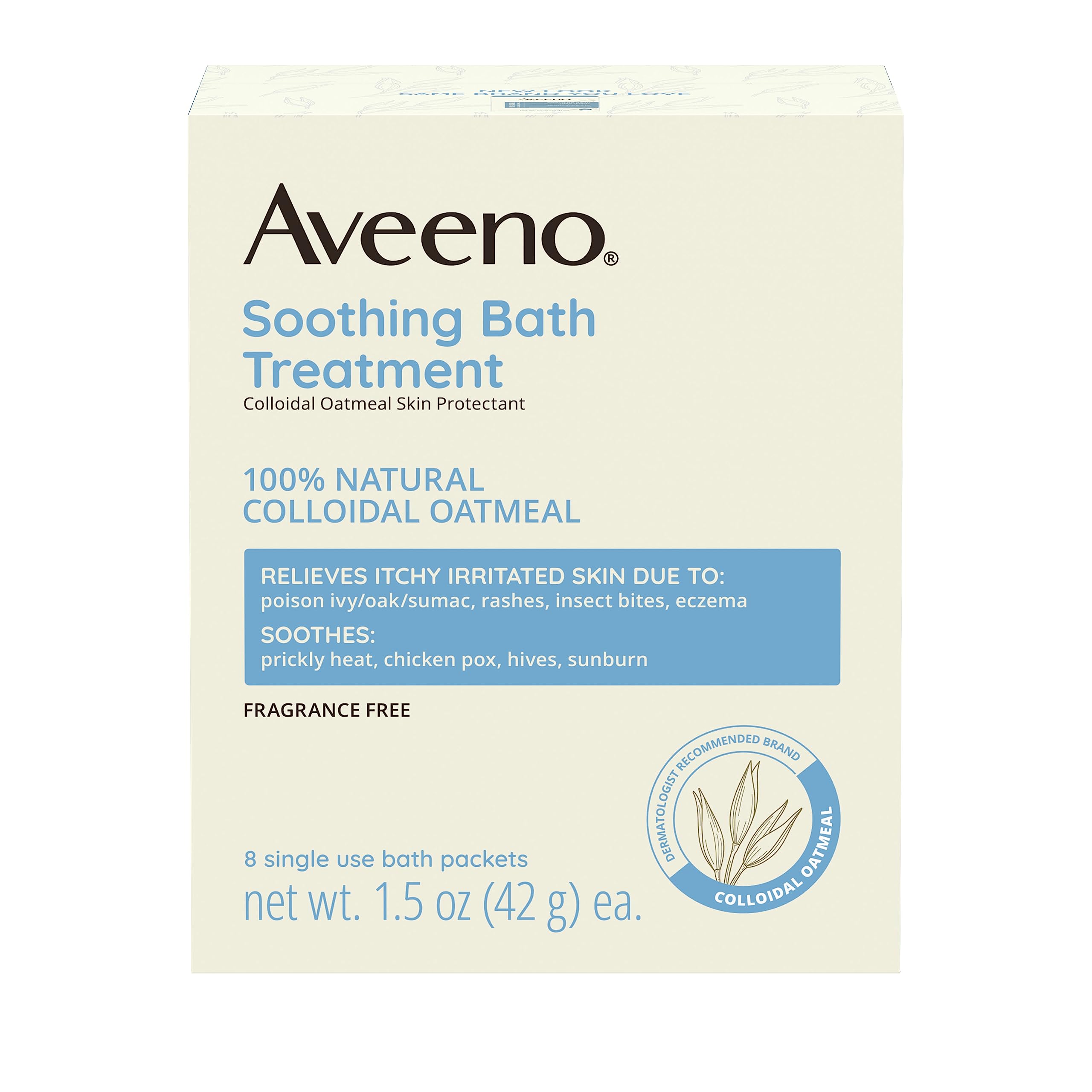 Amazon.com: Aveeno Fragrance Free Soothing Bath Treatment, 100% Natural ...