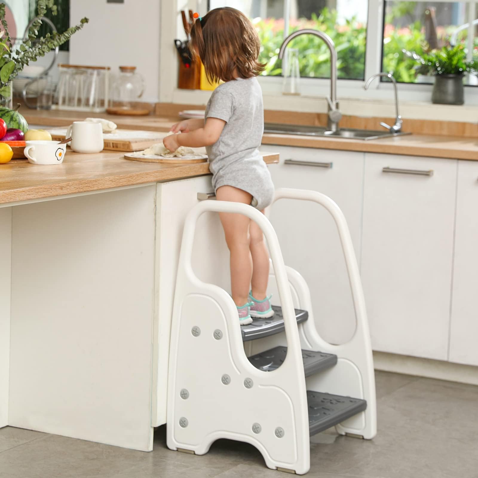Amazon.com: 4 in 1 Toddler 3 Step Stool for Kids Standing Tower ...