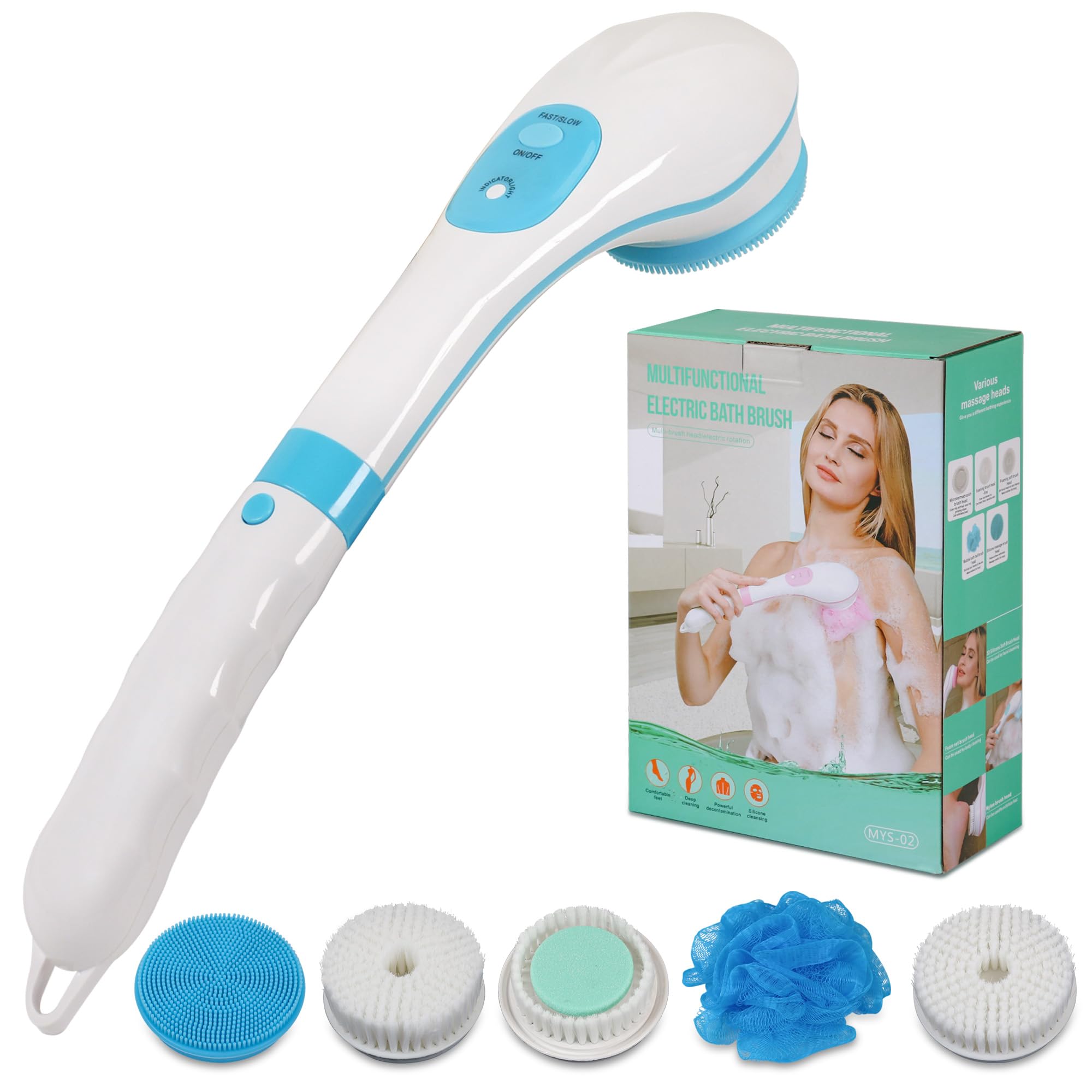 Amazon.com : OWIIZI Electric Bath Brush Back Scrubber for Shower ...