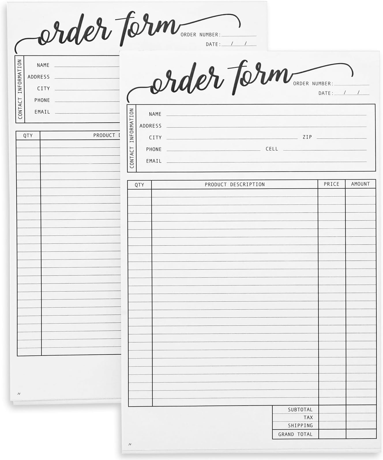 Amazon.com : Work Order Forms & Invoice Receipt Book Set of 2 with ...