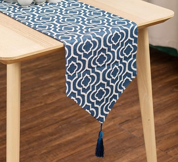 SOKLIT Multi Size Jacquard Floral Tassel Table Runner for Diner Desk ...