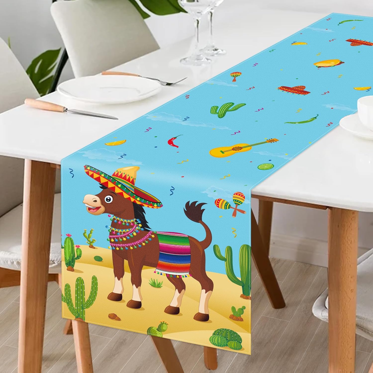Amazon.com: Donkey Table Runner 14 x 72 Inch for Summer Party Mexican ...
