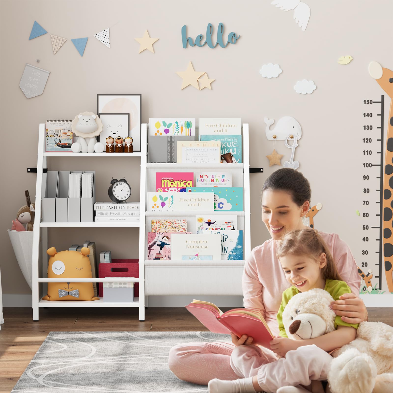 Snapklik.com : Kids Bookshelf,3-Tier Bookcase And Montessori Toy ...