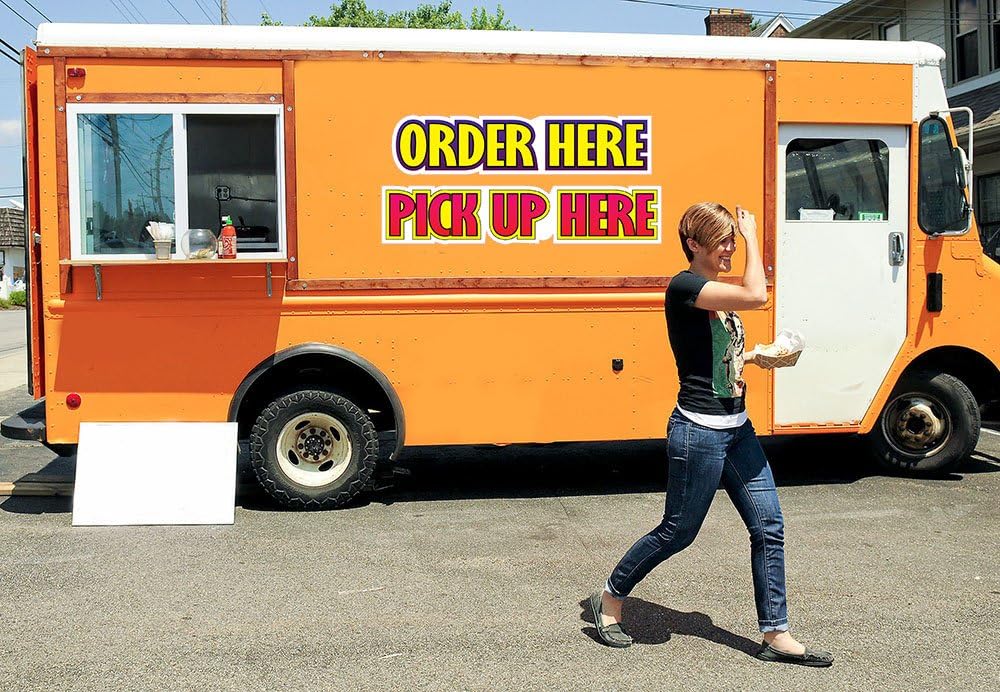 Buy Order Here Pick Up Here Concession Restaurant Food Truck Die-Cut ...