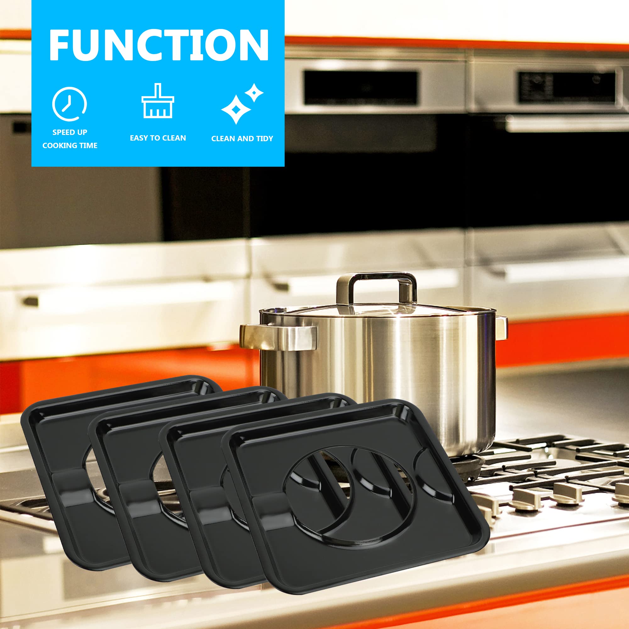 Snapklik.com : Puxyblue Black Steel Heavy Duty Square Reusable Drip Pan ...